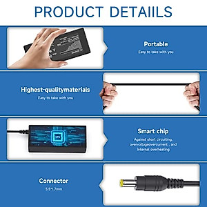 19V Ac/Dc Adapter Power Cord for Acer LCD Monitor S231hl S232hl H236hl S202hl S230hl G246hl H276hl G276hl G236hl S240hl S220hql S271hl H226hql G226hql S202hl S241hl HN274h Charger Power Supply