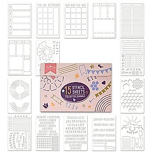 Easy to Use Stencil Set for Dotted Journals - Time Saving Planner Accessories/Supplies Kit Makes Creating Layouts Easy - Incl. Bullet Point Checklists, Daily/Weekly/Monthly Calendars