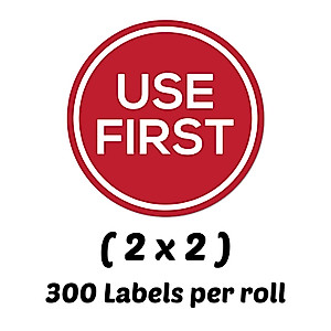 900 Use First Stickers - 2 inch, Circle Dot, Round Food Service Labels/Restaurant Inventory Control/Use First Labels Expiration Stickers, (Red)