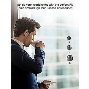 Acuvar Fully Wireless Bluetooth 5.0 Rechargeable Waterproof Sweatproof Sports Active Earbud Headphones with Microphone, 48h USB Power Charging Case Surround Stereo Bass and Passive Noise Cancelling