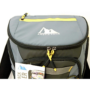 Arctic Zone Backpack Cooler 24 Can + Ice Holder, Black/Blue