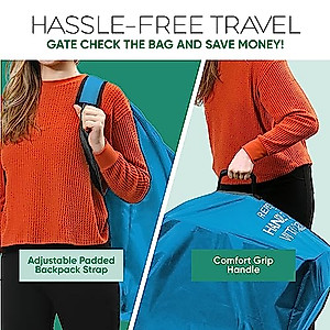 reperkid Durable Double Stroller Bag for Airplane Travel – Heavy Duty Large Single/Jogging Stroller Travel Bag – Sizeable and Water Resistant Stroller Travel Bag with Padded Adjustable Carry Straps