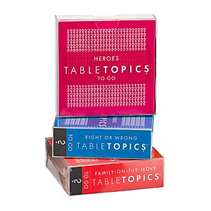 TableTopics Family Conversation Pack - 120 Conversation Cards for Family Connection, Engage Kids by Talking & Playing, Boxed Set of 3 Topics