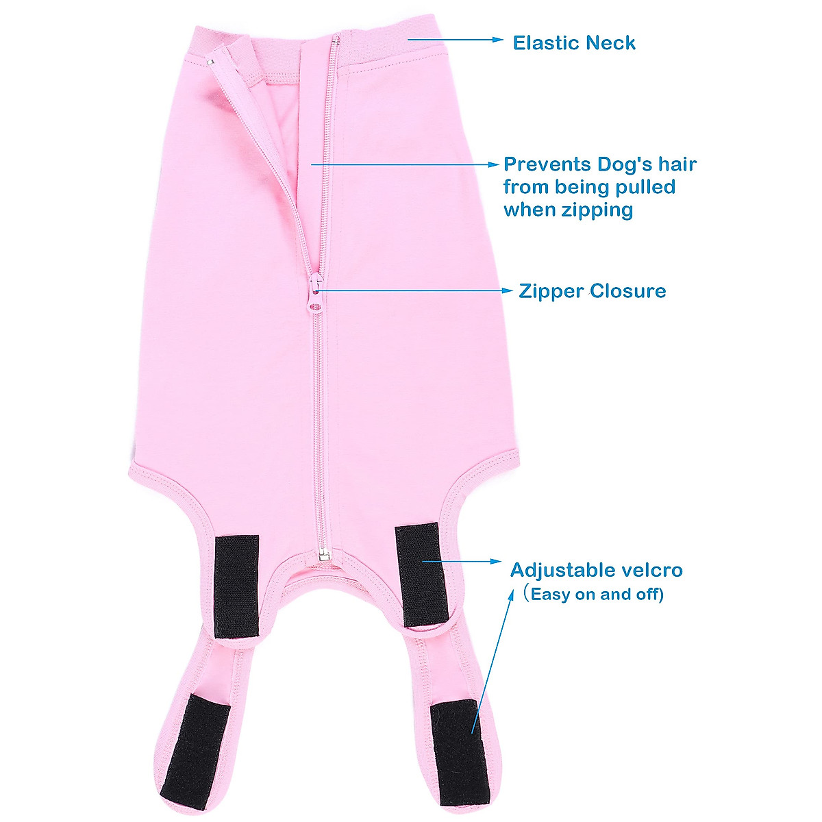 Caslfuca Dog Surgery Recovery Suit - After Spay, Abdominal Wounds Post Surgical Recovery, Anti Licking Breathable Dog Onesies for Small, Medium & Large Pet, Alternative Bandages Cone E-Collar