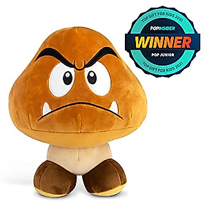 Club Mocchi- Mocchi - Nintendo Super Mario Plush, Collectible Squishy Goomba Plushies - 15 Inch, Brown