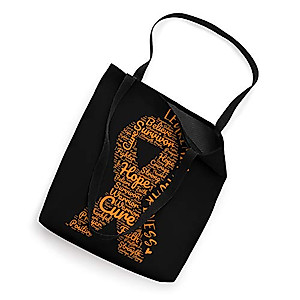 Leukemia Awareness Orange Ribbon With Positive Words Tote Bag