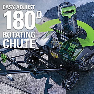 Greenworks Pro 80V 20 inch Snow Thrower with 2Ah Battery and Charger with Greenworks Pro 80V 4Ah Lithium Ion Battery GBA80400