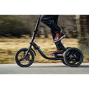 ME-MOVER Speed - Step Machine on Wheels, Low Impact Trainer, Cross Step Trainer for Outdoor Exercise, Elliptical Tricycle (Onyx Black)