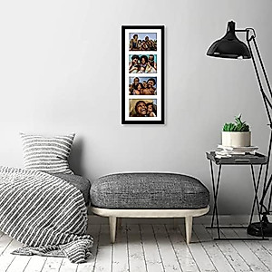 Americanflat 8x20 Collage Picture Frame in Black - Displays Four 4x6 Frame Openings - Engineered Wood Picture Frame with Shatter Resistant Glass, and Includes Hanging Hardware for Wall