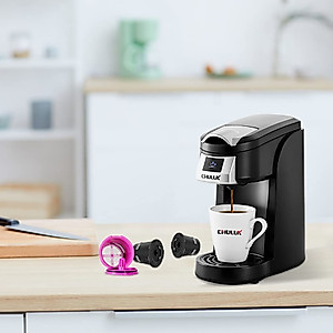 CHULUX Reusable Mesh Coffee Filter Cup 3-Pack Universal Single Serve Refillable Coffee Filters, Black + Purple