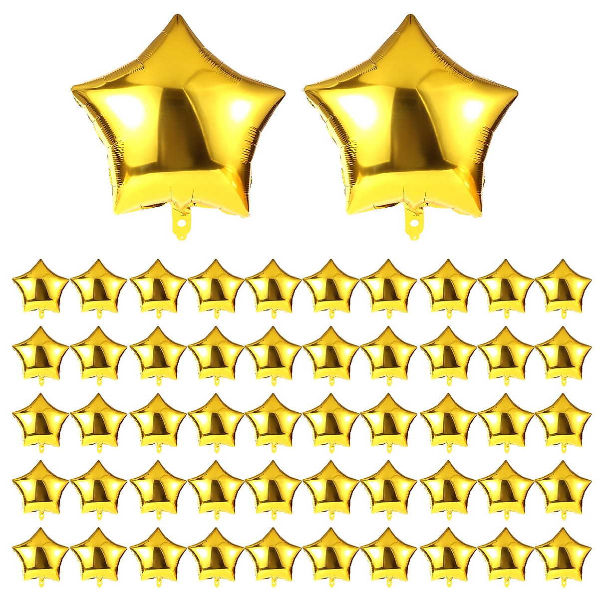 LUTER 50pcs Gold Star Shaped Foil Balloons, 5 Inch, Self Sealing, for Wedding, Baby Shower, Birthday Party Decoration