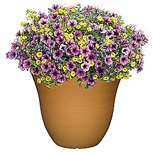 Classic Home and Garden Honeysuckle Planter, Patio Pot, 15" Bamboo