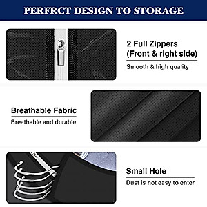 TREONYIA 39" Garment Bags with 6" Zipper Gusset, Clear Suit Bags for Closet Storage, Travel, Hanging Clothes Storage for Coats Sweaters Shirts- Gray (40"-3Pack, Black)