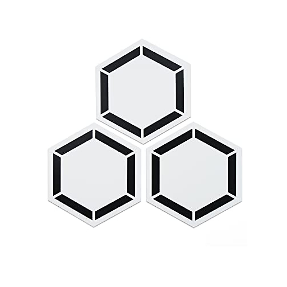 FloorPops 9" x 10.4" Coltrane Peel & Stick Hexagon Vinyl Floor Tiles (10 Tiles), (4.5 sqft/Carton), Off-White