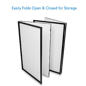 Pyle DJ Booth Foldable Cover Screen - Portable Event Facade Front Board Video Light Projector Display Scrim Panel with Folding Steel Frame Panel Stand, Stretchable Lycra Spandex - PDJFAC10 (White)