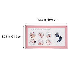 KESYOO 1pc Footprint Mud Photo Frame Baby Footprint Picture Frame Toddler Milestone Picture Frames Kids Memory Photo Frame Baby Footprint Frame Wood-Based Panel Souvenir Printing Newborn
