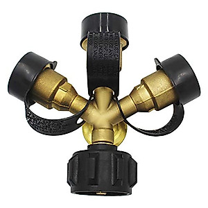 MENSI New Propane LP Tank Fuel Tee Gauge Adapter Fitting 3 Y Splitter QCC Connection Cylinder Connector Converter with Leak Detector