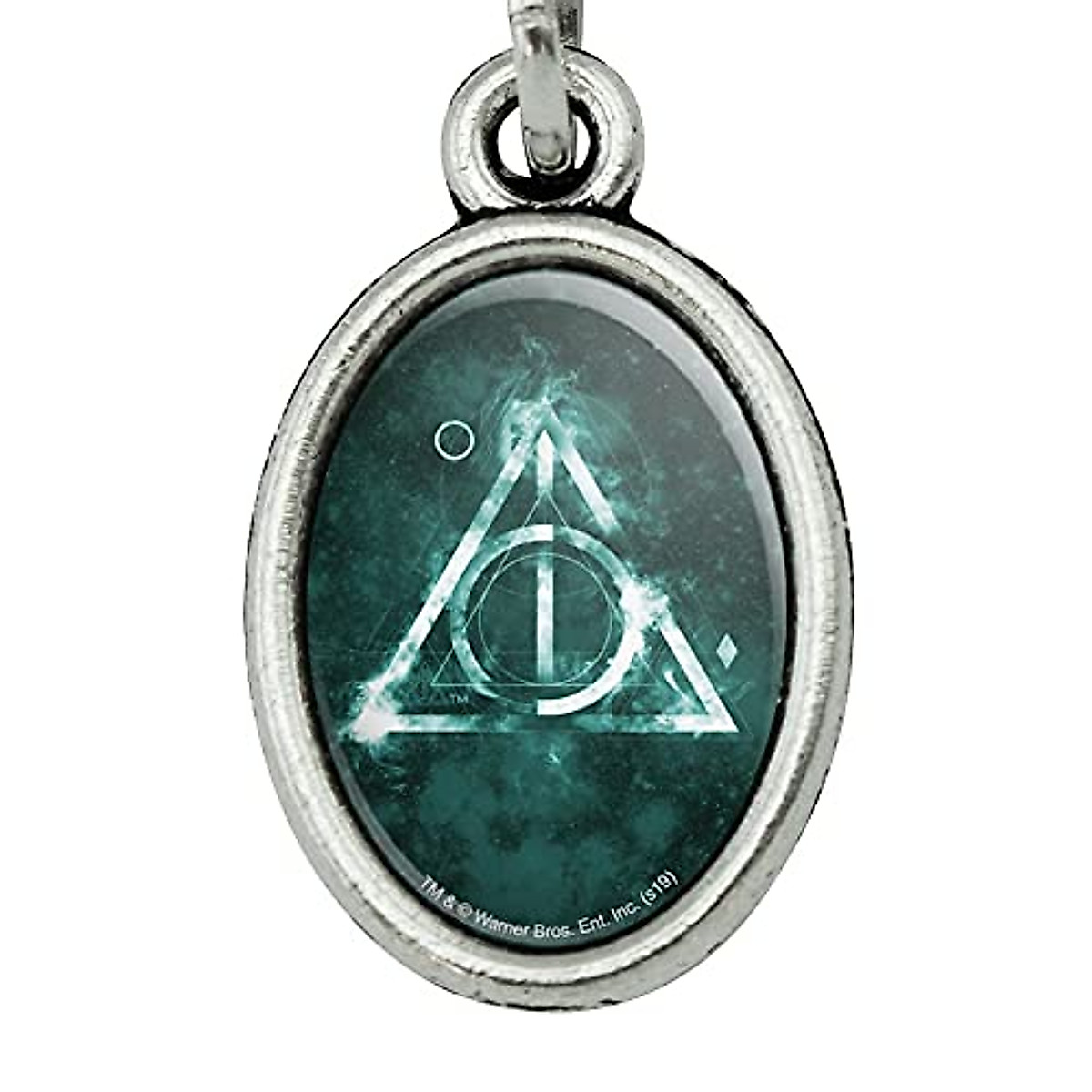 Harry Potter Deathly Hallows Logo Metal Bookmark Page Marker with Oval Charm