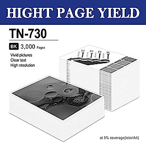 HeBei [2 Pack,Black] TN-730 Compatible Toner Cartridge Replacement for Brother DCP-L2550DW MFC-L2710DW L2750DW L2750DWXL HL-L2350DW L2370DW/DWXL L2395DW L2390DW Printer, AR-TN730-2PK