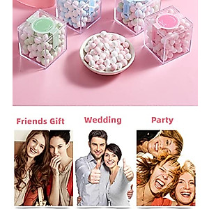 Acrylic Box with Lid 6 Pack Clear Acrylic Boxes Party Favor Square Cube Mini Candy Display Boxes Transparent Containers Plastic Storage Organizer Box Wedding Birthday Party Decorative Boxes
