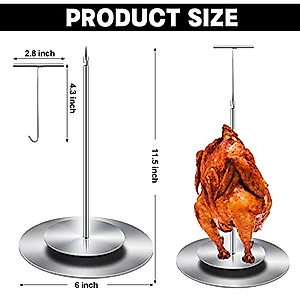 Skewer Hack, Stainless Vertical Skewer Grill with Anti-Scald Design T Hook, Removable Brazilian Grill Rack BBQ Grilling Rack for Tacos Al Pastor, Churrasco, Shawarma, Chickens, Other Dishes.