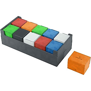 Dungeon 1100+ Convertible Deck and Game Accessories Box | Double-Sleeved Card Storage & Protector | Nexofyber Surface | Holds up to 1,000 Cards | Black Color | Made by Gamegenic