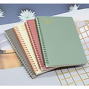 Yansanido Spiral Notebook, 4 Pcs 4 Color A5 Thick Plastic Hardcover 7mm College Ruled Paper 80 Sheets (160 Pages) Journal for School and Office Supplies (4 Pcs A5)