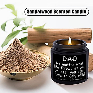 Gifts for Dad from Daughter Son, Funny Dad Gifts, Fathers Day Christmas Birthday Gifts for Dad Stepdad Father in Law New Dad Bonus Dad Daddy, Sandalwood Scented Candles