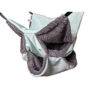 Vedem Small Animals Warm Plush Triple Bunkbed Cage Hanging Hammock Bed Hideout for Sugar Glider Ferret Squirrel (Mint)
