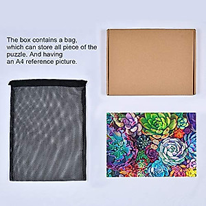 Colorful Succulent 1000 Piece Wooden Puzzle for Adults Jigsaw Puzzles Game Personalized Interesting Toys, Challenge Yourself with Difficult Puzzles Adults and Teens (500 Piece / 1000 Piece)