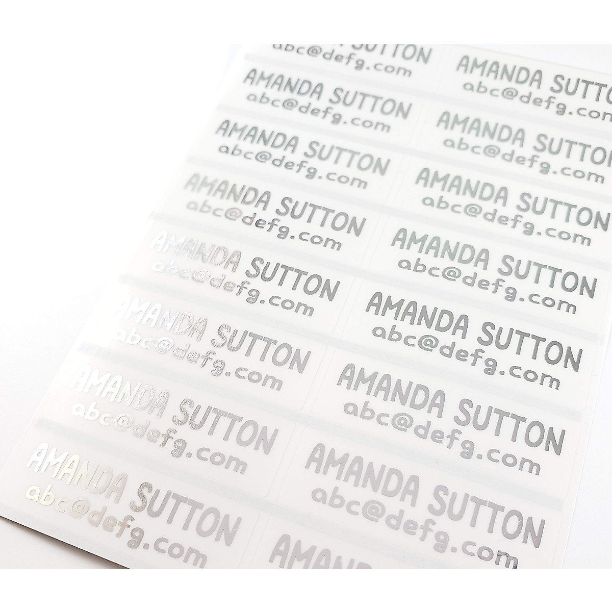 48 Long SILVER INK on Clear Transparent Waterproof Name Stickers- Daycare Labels- School Labels- Long Rectangle Labels Hanprinting