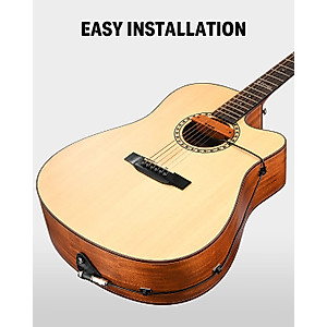 Donner Acoustic Guitar Pickup, DSS-6 Guitar Pickups Passive Mahogany Soundhole Pickup with Humbucker Volume Tone Control, Fits 3.8” to 3.94” Soundhole Diameter