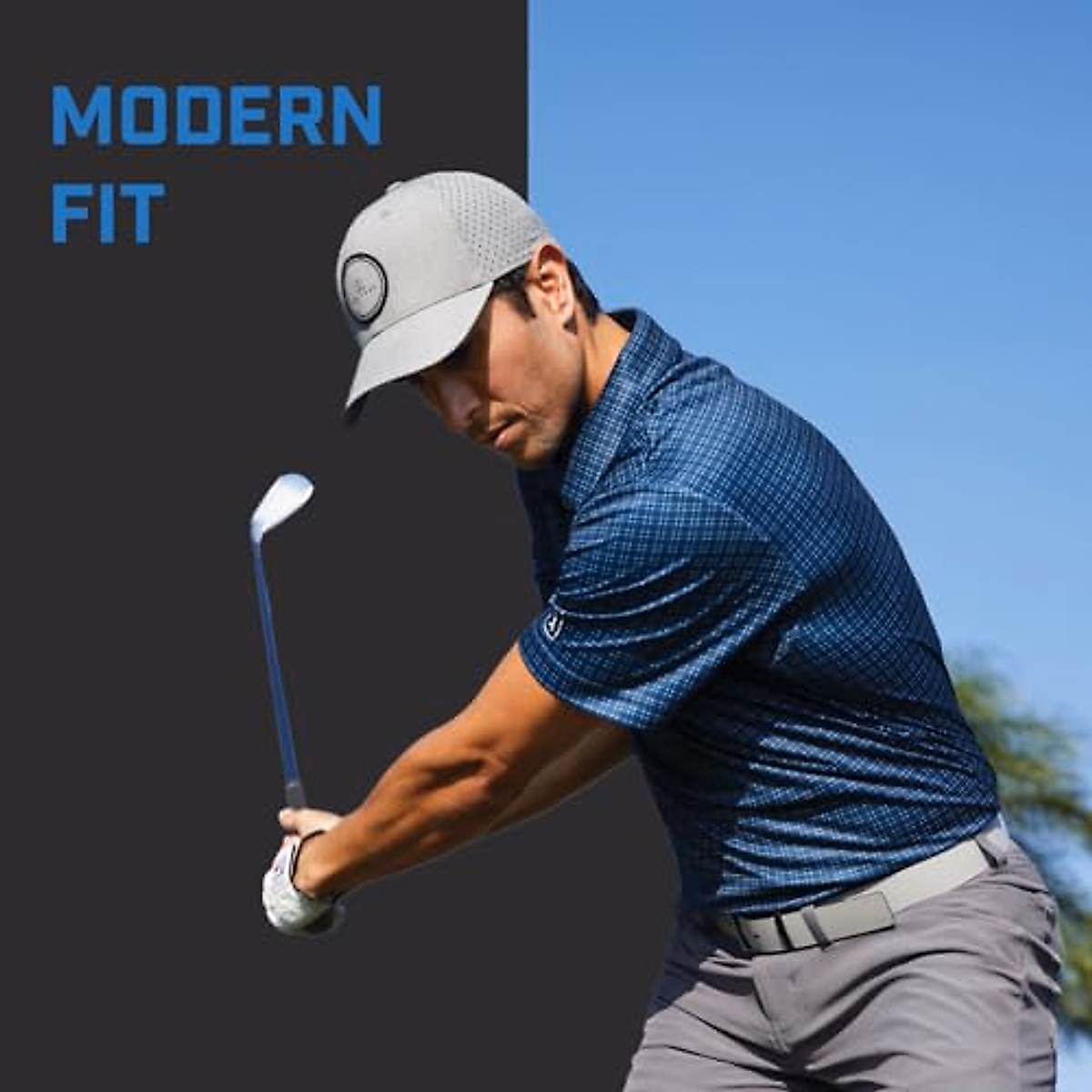 PGA TOUR Men's Flat Front Comfort Stretch 5 Pocket Golf Pant, Dk Grey Heather, 38W x 32L