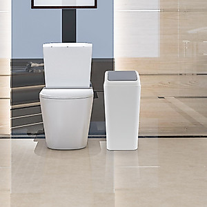 Taysisiter 4.5 Gallon Slim Plastic Trash Can with Lid, Swing Top Garbage Bin, 3 Packs