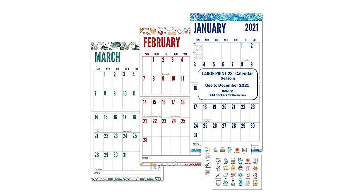 CRANBURY 2021 Large Print Calendar - Big Grid, Easy Planning, Seniors