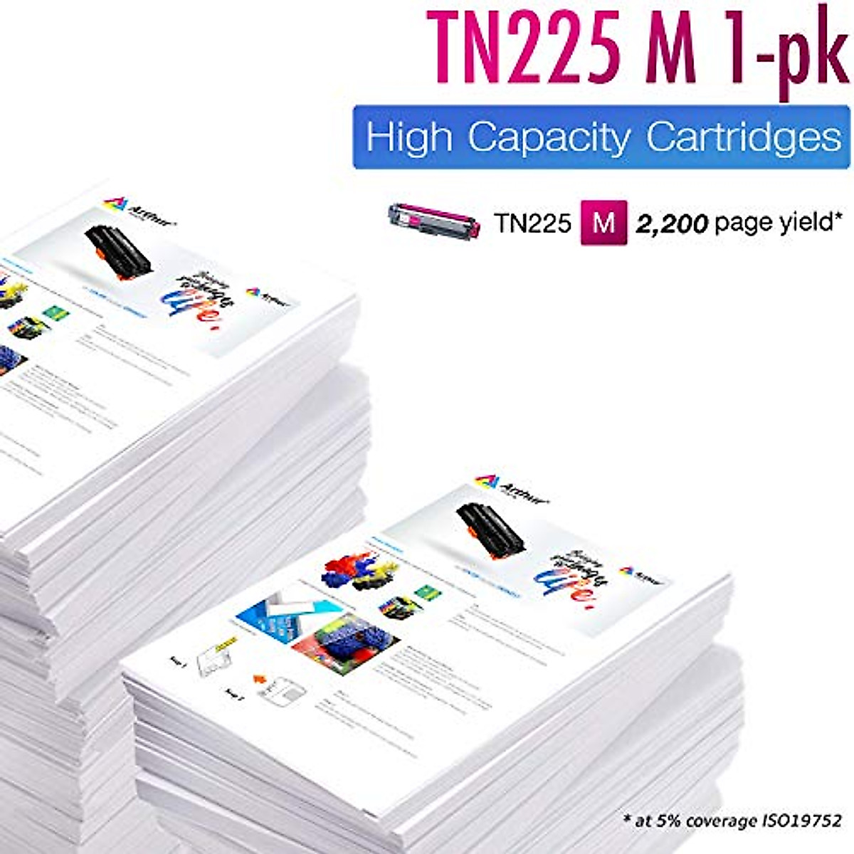 Arthur Imaging Compatible Toner Cartridge Replacement for Brother TN225 (Magenta, 1-Pack)