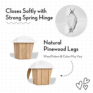 RiverRidge Kids Catch-All Collection Toy Box with Side Book Shelves Child-Safe Toy Storage Organizer With Childrens Bookshelf Side Slots For Kids Game And Book Storage - White