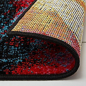 Home Dynamix Splash Mondrian Area Rug 5'2"x7'2", Abstract Black/Blue/Pink/Yellow