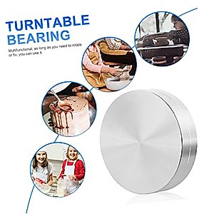 VINTORKY 2pcs Turntable Base Bearing Lazy Susans Hardware for Patio Table Lazy Susan Cake Stand Rotating Cake Lazy Susan Turntable for Cabinet Tableware to Rotate Cupboard Aluminum Alloy