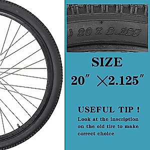2 Pack 20"x2.125" Bike Tires with 2 Levers Replacement Bicycle Tires for Trail Road City Park Pavement Surface (20x2.125-2 Tires 2 Levers)