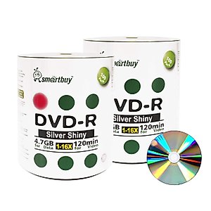 Smart Buy 200 Pack DVD-r 4.7gb 16x Shiny Silver Blank Data Video Movie Recordable Media Disc, 200 Disc 200pk