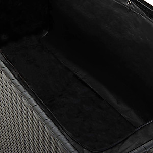 TIFITGO Asomie Patio Storage Box Black 47.2"x19.7"x23.6" Poly Rattan Indoor stockage bin home chest house tank Outdoor Furniture Outdoor Storage Boxes US Stock Fast Shipment Gray