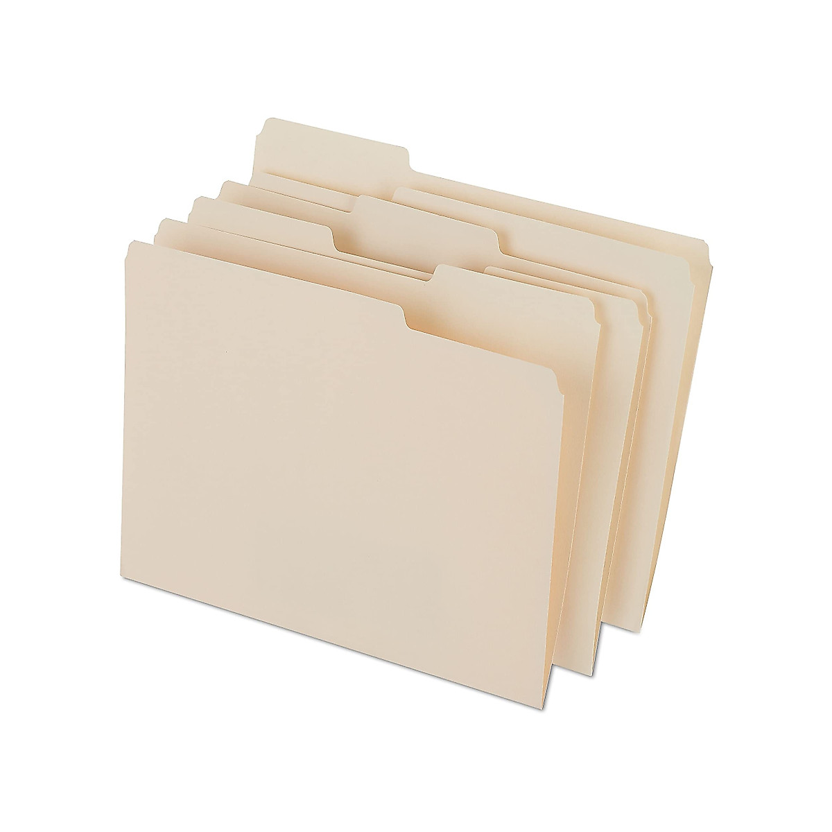 Staples 1/3-Cut Tab, Assorted Position File Folders, Letter Size, 14-Point Heavyweight Paper Stock, 50 Folders Per Pack, Manila
