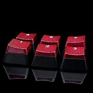 HUYUN 1set FPS Backlit Key Caps Replacement for Corsair K70RGB K70 K95 K90 K65 K63 Gaming Keyboards Cherry Key switches (Red)