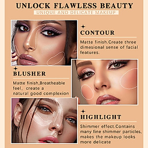 NewBang 3pcs Contour Beauty Wand Blush Highlighter Contouring Stick Set With Cushion Applicator Liquid Cream Face Rouge Bronzer Luminizers Pen Trio Smooth Blendable Moisturizing Waterproof Makeup