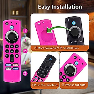 [3 Pack] Remote Cover for Firestick Remote (3rd Gen) Anti Slip Silicone Protective Case Cover Compatible with Fire TV FireStick 4K / 4K Max Voice Remote
