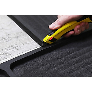 Polar Whale Under Sink Cabinet Mat Floor Protector Tray Waterproof Washable Protection Kitchen or Bathroom Drip Spill Durable Black Foam Odorless Flexible Leak Liner 31 x 19 Inches