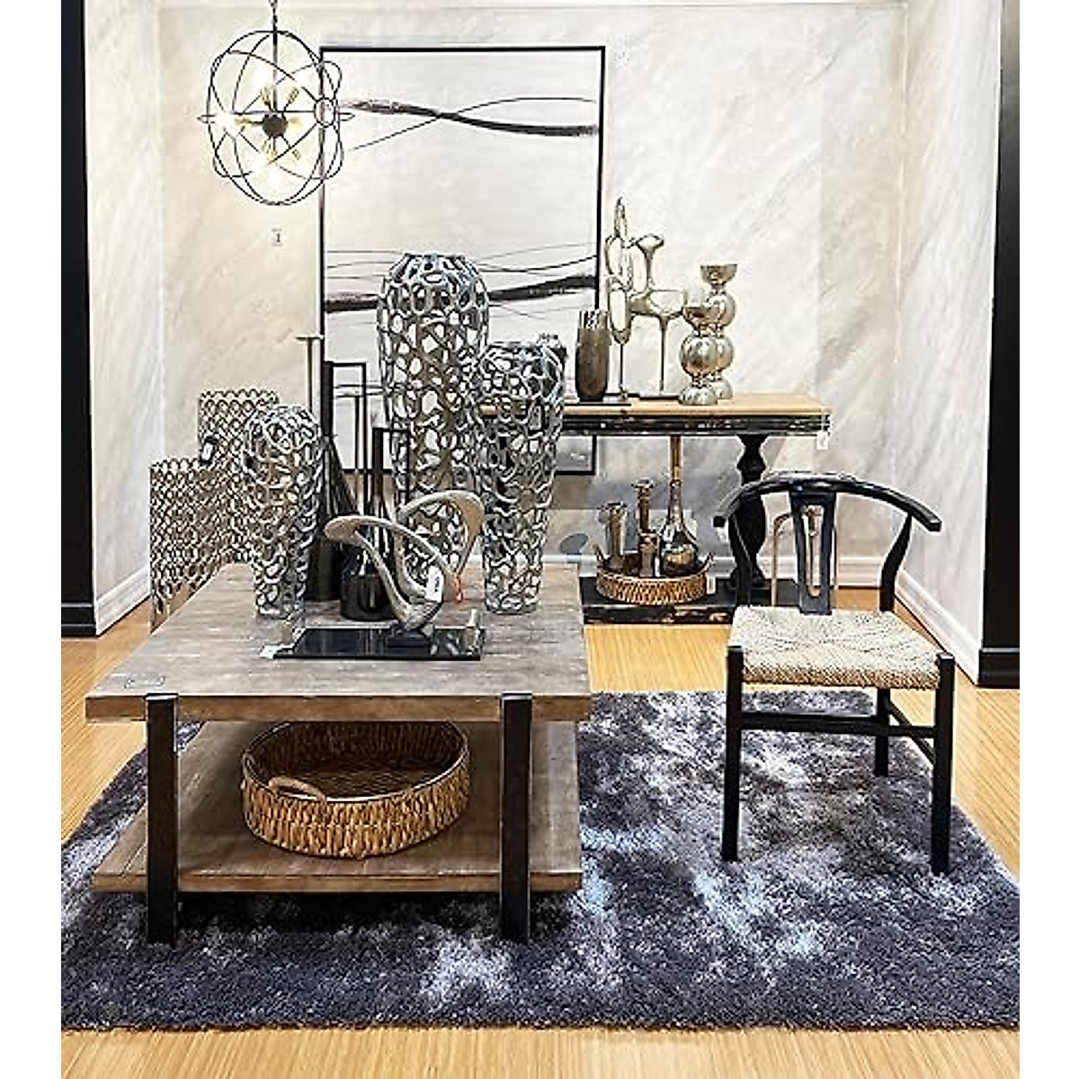 Deco 79 Dried Plant Handmade Woven Tray, Set of 2 18", 20"W, Brown