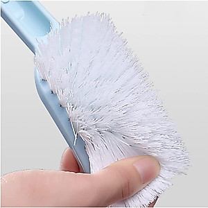 SAAKO Plastic Toilet Brush Wall Mounted Floor Toilet Bowl Brush Toilet Cleaner Brush and Holder Set Bathroom Cleaning Scrubber