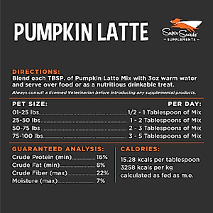 Super Snouts Pumpkin Latte Digestive Supplement for Dogs & Cats, Pumpkin Powder with Goat’s Milk, Made in USA Antibiotic Free, Healthy Gut & Stool, 10 oz